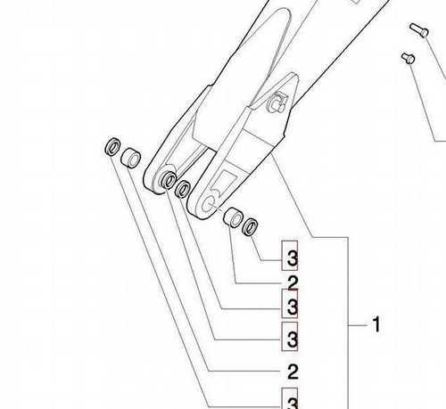 Сальник втулки в стрелу и рукоять