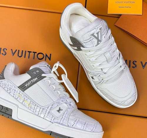 Louis Vuitton Trainer кеды, (под кожу крокодила)