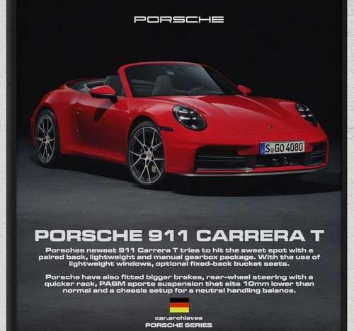 Постер с Porsche 911 Carrera T Cabriolet