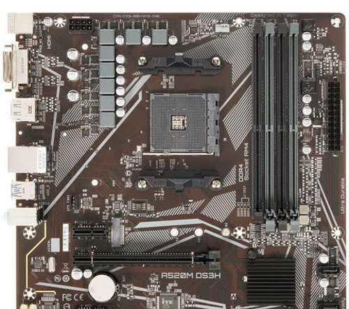 Плата gigabyte AM4 A520 A520M DS3H 4xDDR4 1xPCI-Ex