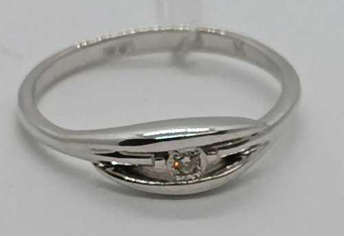 Кольцо из белого золота с бриллиантом 17,5 размер