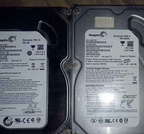 Жёсткие диски Seagate SATA, 160 и 320 Гб