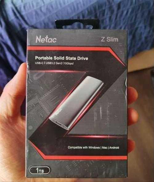 Внешний SSD Netac Z slim 1тб новый