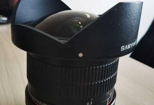 Объектив samyang 8mm 1:3.5 fish-eye