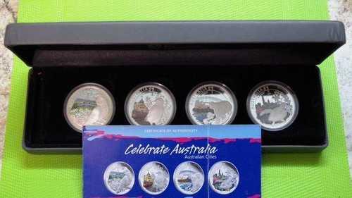 Набор Австралии 1 доллар 2010 г. Звери, серебро