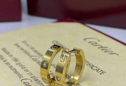 Серьги Cartier медицинское золото кольца