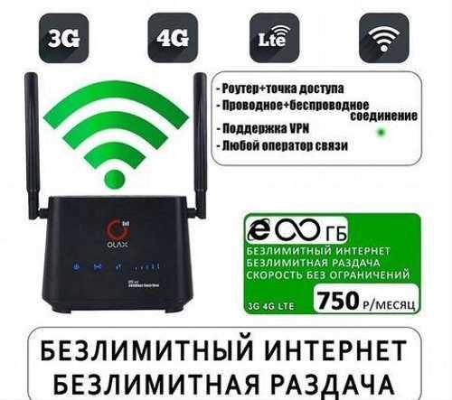 4G Wi-Fi интернет центр ZTE 2в1+Tapиф Meгаl 021