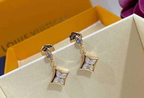 Louis Vuitton Серьги Золото Перламутр