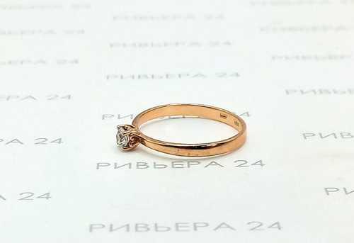 Золотое кольцо с бриллиантом 1Бр-Кр57-0,16 585 про