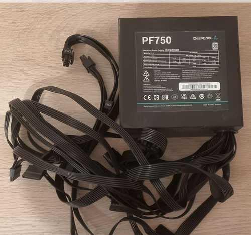 Блок питания для пк 750w Deepcool PF750 чёрный