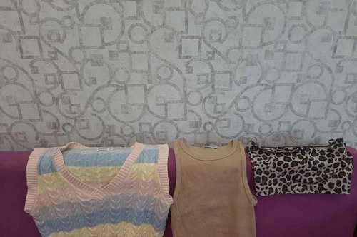 Жилет stradivarius,топ zara; топ бандо pule&bear