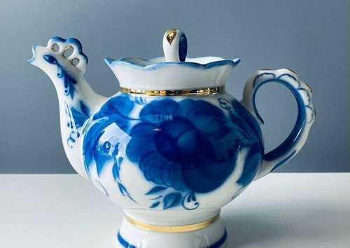 Заварочный чайник «Синие цветы». Фарфор лоз