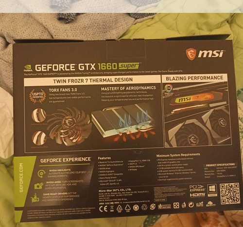 Видеокарта msi gtx 1660 super gaming oc