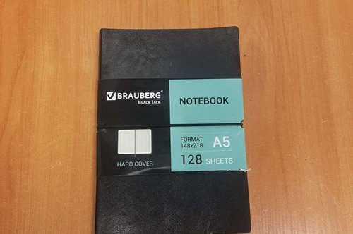 Блокнот А5 Brauberg "Black Jack", 128л, клетка