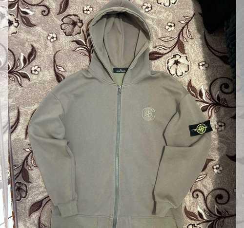 Зип худи stone island зеленая