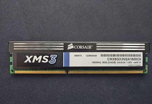 Память Corsair DDR3 2x4Gb 1600MHz