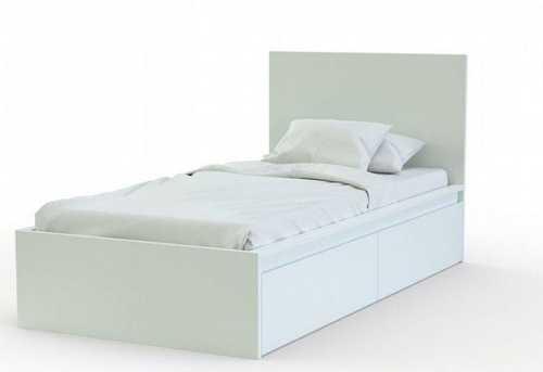 Кровать белая с ящиками в стиле IKEA (икеа)