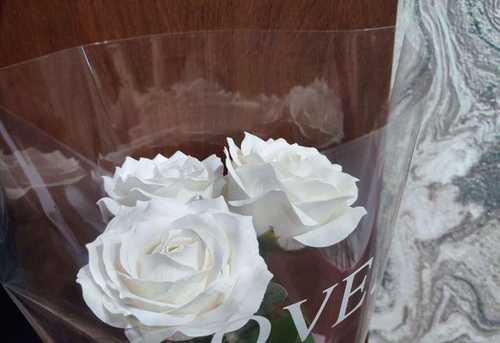 Белые мыльные розы букет