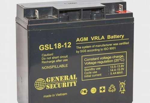 Аккумулятор General Security GSL 18-12L