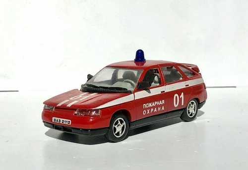 Модель автомобиля ваз 2112 пожарная РФ 1:43