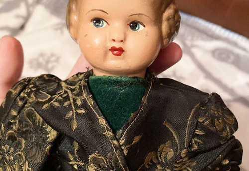 Антикварная кукла 38 см текстильное тело