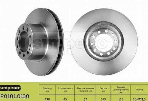 Диск тормозной Мерседес 430/131x45/143.5