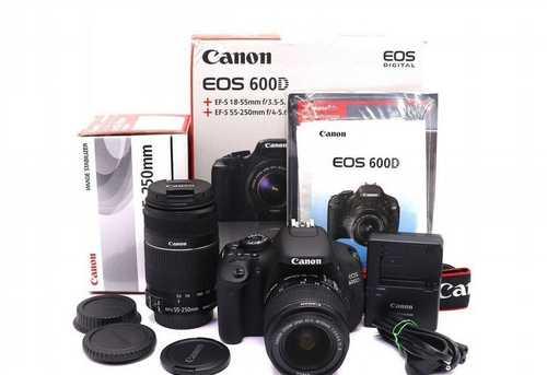 Canon EOS 600D Double Lens kit в упаковке (пробег