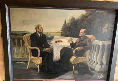 Картина-Ленин и Горький в горках