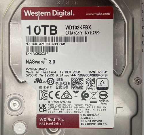 Жёсткий диск WD Red pro 10Tb