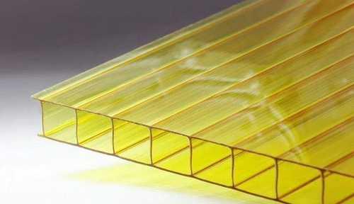 Сотовый поликарбонат 4 мм. желтый