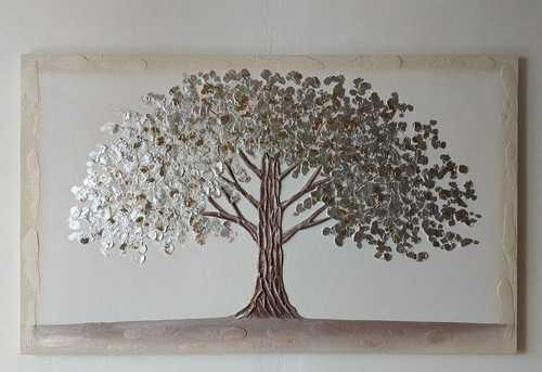 Интерьерная картина "Древо в серебре"