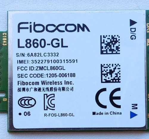 Fibocom L860-GL   адаптер   4 антенны