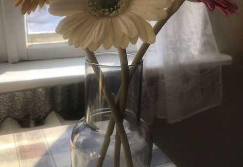 Стеклянная ваза ikeа (цветы не продаются)