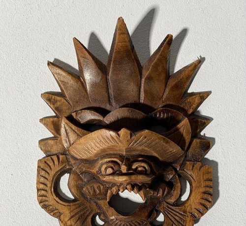 Декор для дома маска демона натуральное дерево