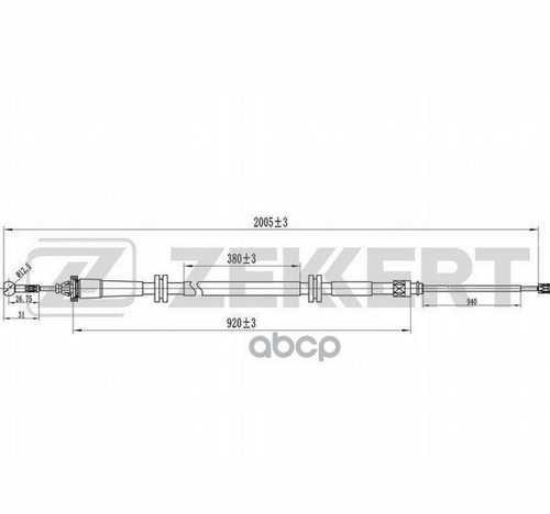 Трос стояночного тормоза лев./прав. Renault Kan