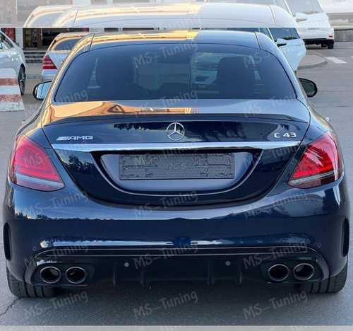 Диффузор C43 AMG Mercedes W205 Черный