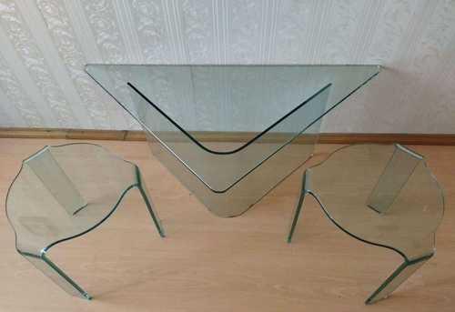 Дизайнерский стол и стул стекло Fiam Italia