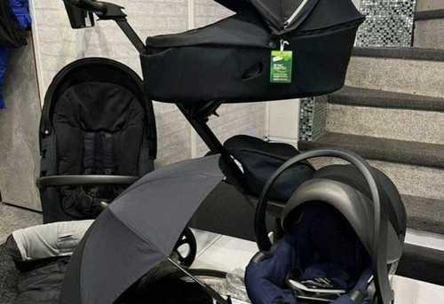 Коляска stokke xplory x black 3 в 1 c isofix