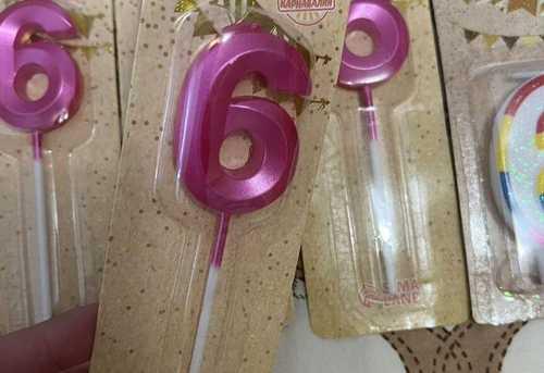 Свечка для торта цифра 6