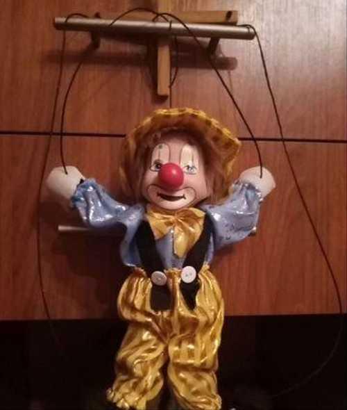 Кукла марионетка Клоун. Колекционная, редкая