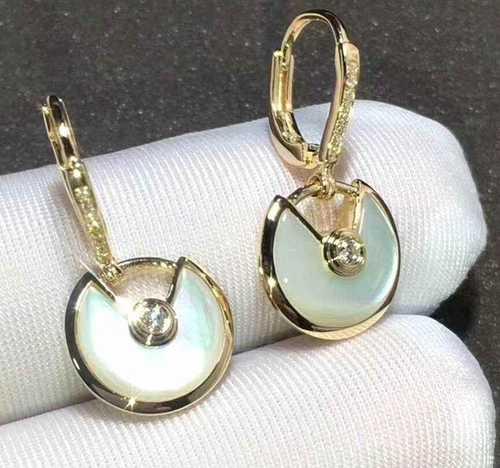 Серьги amulette DE Картье С перламутром 0,28ct