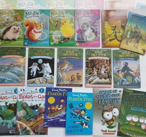 Magic tree House,Splat the Cat,Fly guy,Famous five