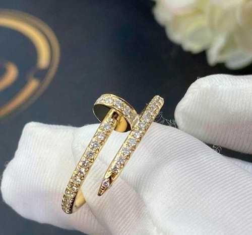 Кольцо Cartier Juste un Clou маленькая модель желтое золото 585 проба 53 шт. бриллиант 1.265 карат