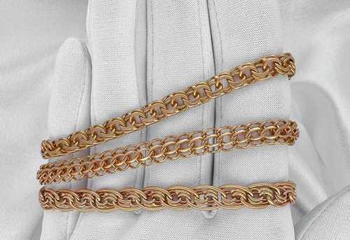 Золотые браслеты в лом, лисий хвост, бисмарк 585