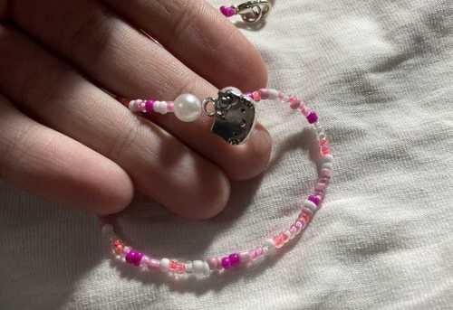 Ожерелье с хеллоу Кити из бисера