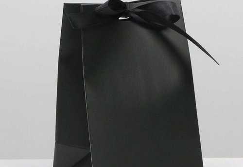 Подарочный пакет с лентой Чёрный