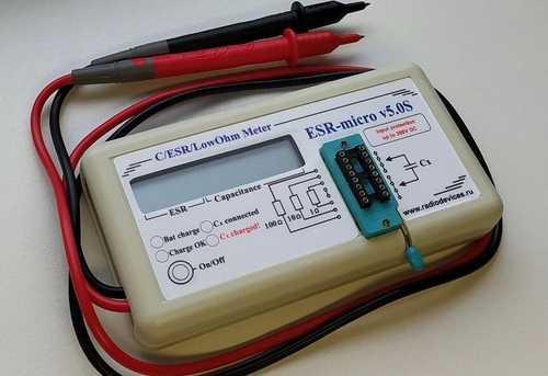 Измеритель емкости конденсаторов ESR-micro v5.0S+