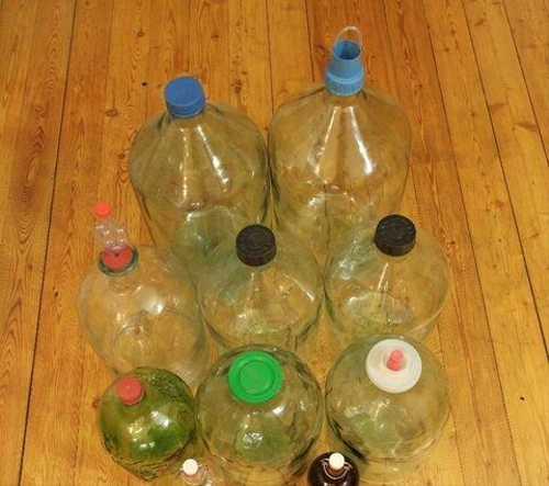 Бутыли 10 и 20 литров с крышками банки бутылки