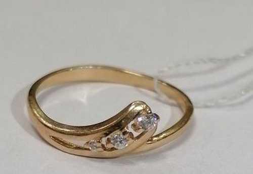Золотое кольцо с фианитом (10170)*