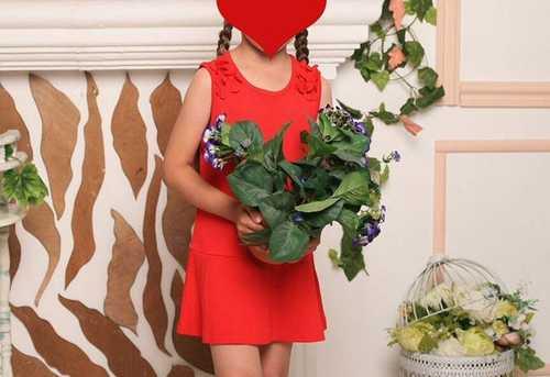 Платье для девочки нарядное красное Sela 110-116